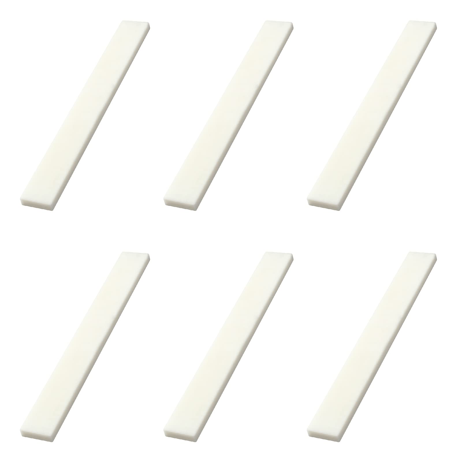 MAXCHEER 6 String Acoustic Guitar Bone Bridge Saddle and Nut Made of Real Bone (6Pcs Saddle)