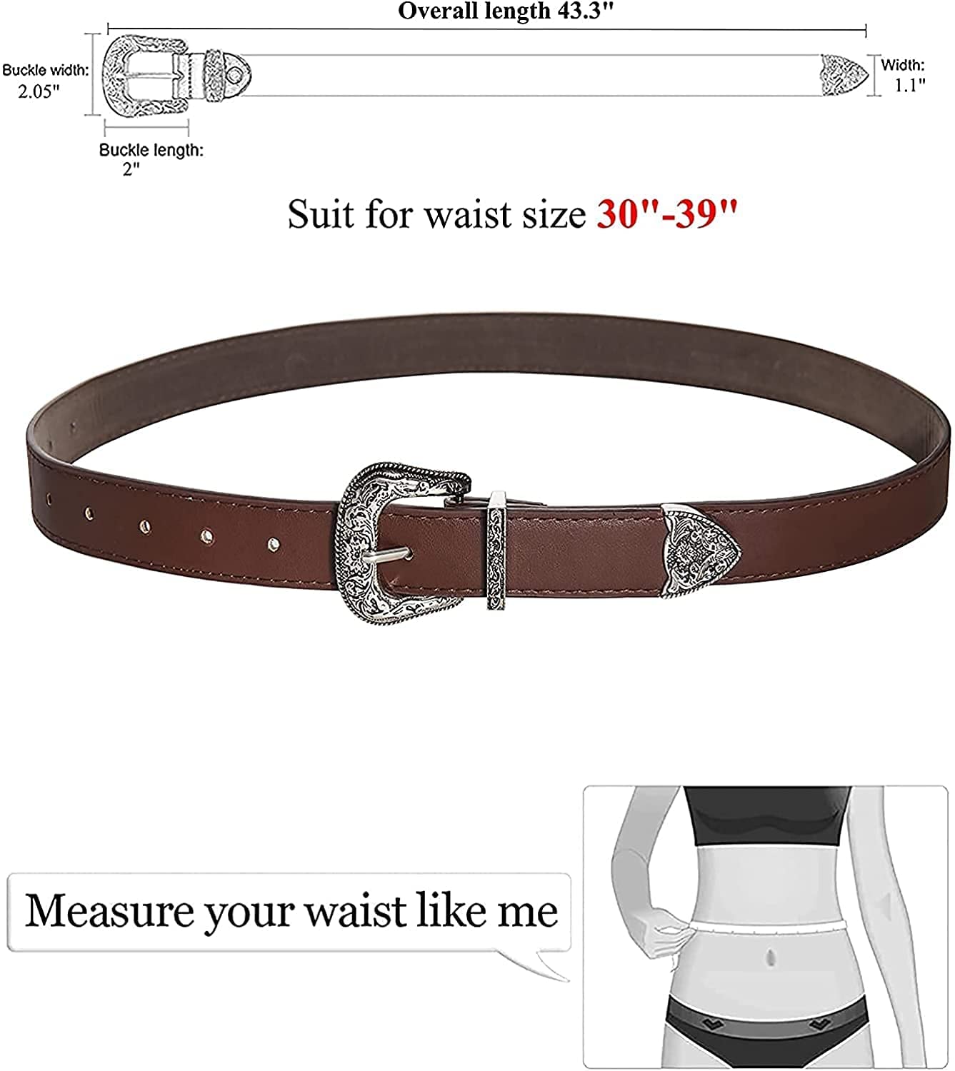 UTOWO Western-Belts-for-Women Cowgirl, Cowboy-Leather-Waist-Belts for Women Jeans Pants Dresses