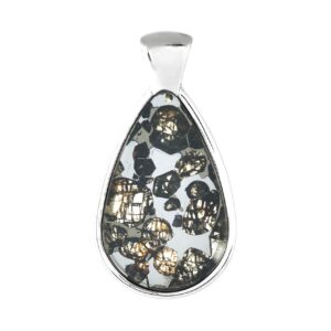 starborn sericho pallasite meteorite pear pendant sterling silver