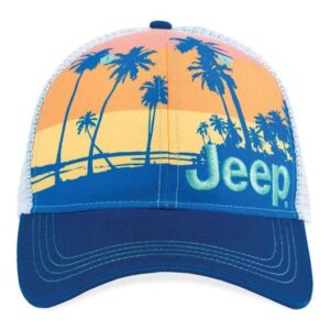 jeep beach sunset twill mesh back hat