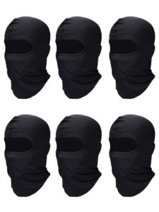 satinior 6 pcs ski mask cover full face mask summer face covering ice silk uv protection balaclava women men outdoor sports(black)