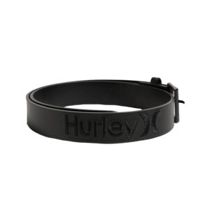 hurley men's leather belt, black, one size