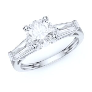 prstani 10k white gold tapered baguette side stones 1ct simulated round brilliant cut diamond engagement ring (7)