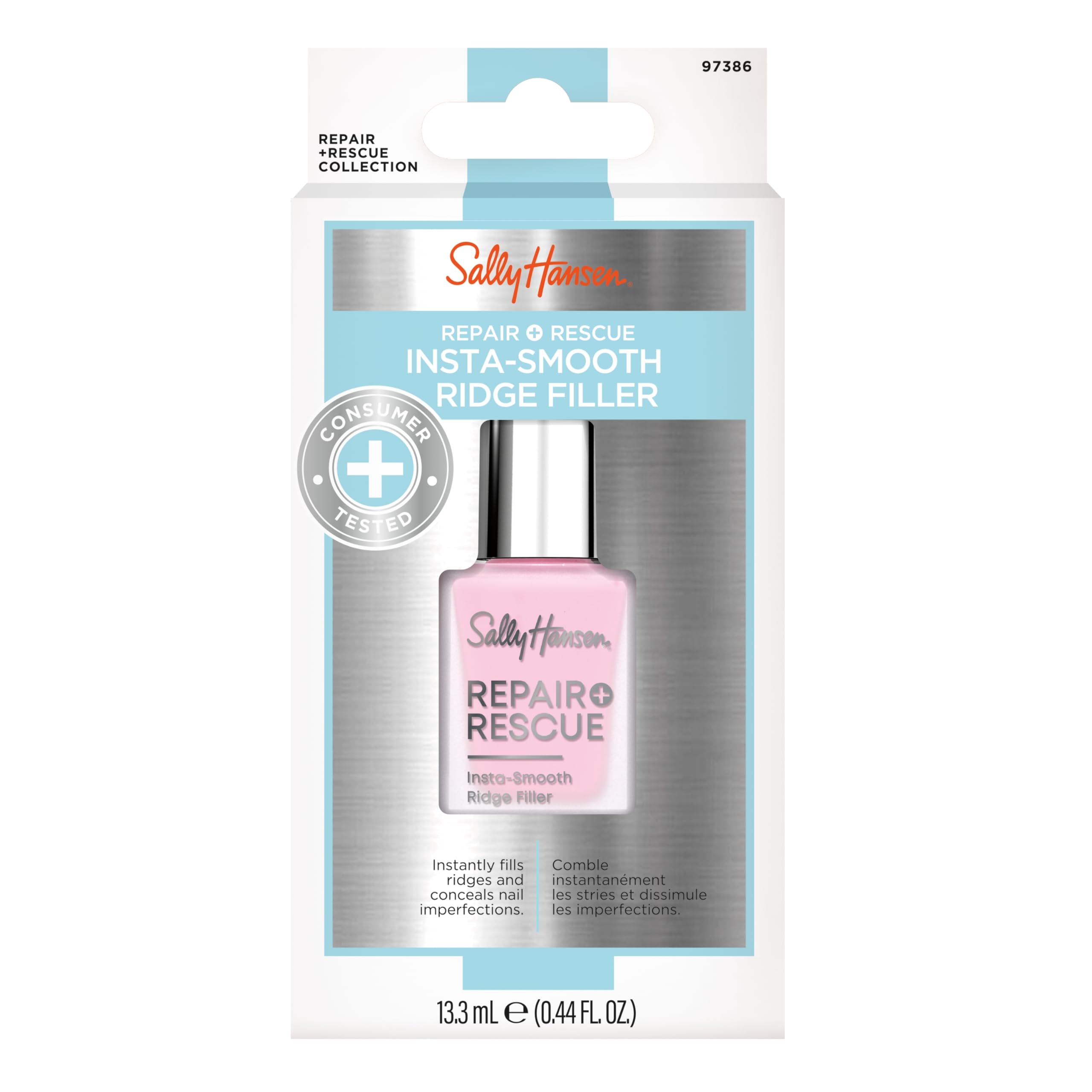 Sally Hansen® Repair + Rescue, Insta-Smooth Ridge Filler, Contains Hyaluronic Acid, Conceals Nail Imperfections, Smoothens Nail