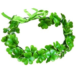 2 pieces st. patrick's day irish shamrock headbands flower crown clover headband st. patrick's day accessories green garland clover garland party accessories fairy accessories for women men and girls