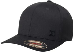 hurley men's baseball cap - iron corp fitted hat, size l/xl, black