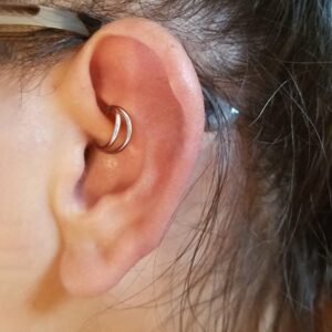 COCHARM 8mm Nose Septum Rings Double Hoop Clicker 16g Helix Rook Earring Silver Sleeper Cartilage Daith Piercing