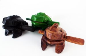 guiro percussion instruments wooden frog 3 pieces set of 3 natural wood güiro frog black green wood carving