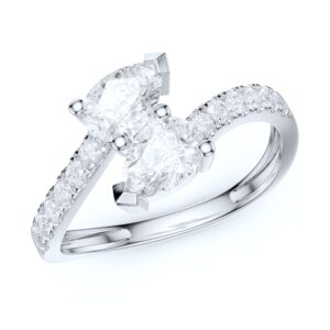 prstani real 10k white gold twisted snakes like simulated pear-shaped diamond ring for women (7)