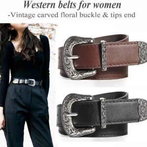 UTOWO Western-Belts-for-Women Cowgirl, Cowboy-Leather-Waist-Belts for Women Jeans Pants Dresses