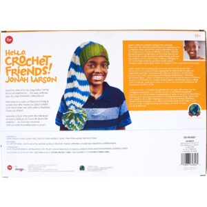 Simplicity 43-40023 Jonah's Hands DIY Hat Beginners Crochet Kit for Kids and Adults, Finished Project 7.5" x 26", Multicolor 7 Piece