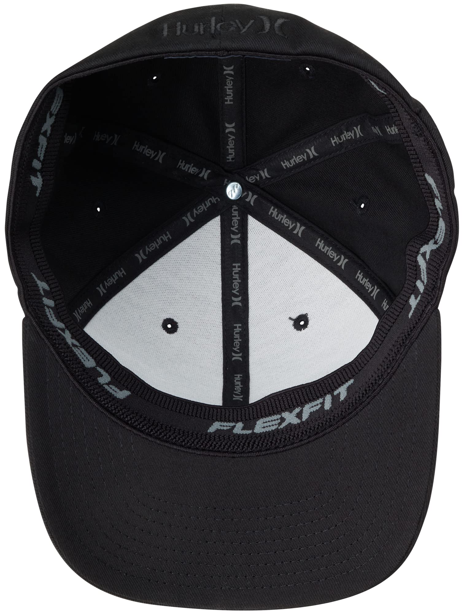 Hurley Men's Baseball Cap - Iron Corp Fitted Hat, Size L/XL, Black