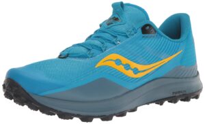 saucony men's peregrine 12 trail running shoe, ocean/black, 11