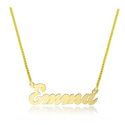 14K Yellow Personalized Custom Name Necklace (Singapore, 18 inch)