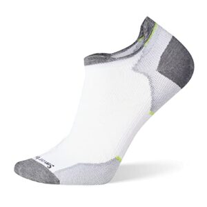 smartwool run zero cushion low ankle socks, white, x-large