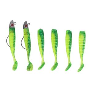 Velaurs Silicone Fishing Bait, Artificial Fishing Bait Feel Comfortable for Saltwater for Freshwater for Anglers(Oil Green)