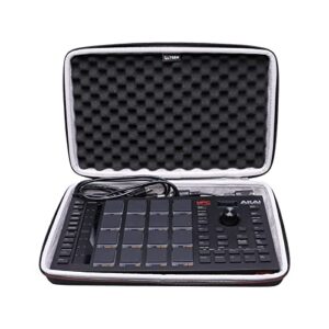 ltgem hard travel carrying case for akai professional mpc studio & hercules djcontrol inpulse 200 mk2 & native instruments maschine mikro mk3 drum controller