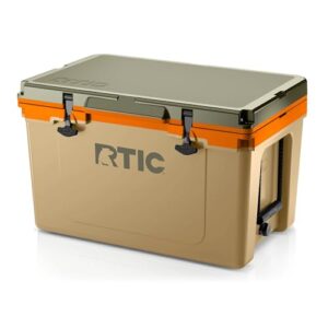 rtic ultra-light 52 quart hard cooler insulated portable ice chest box for beach, drink, beverage, camping, picnic, fishing, boat, barbecue, 30% lighter than rotomolded coolers, trailblazer