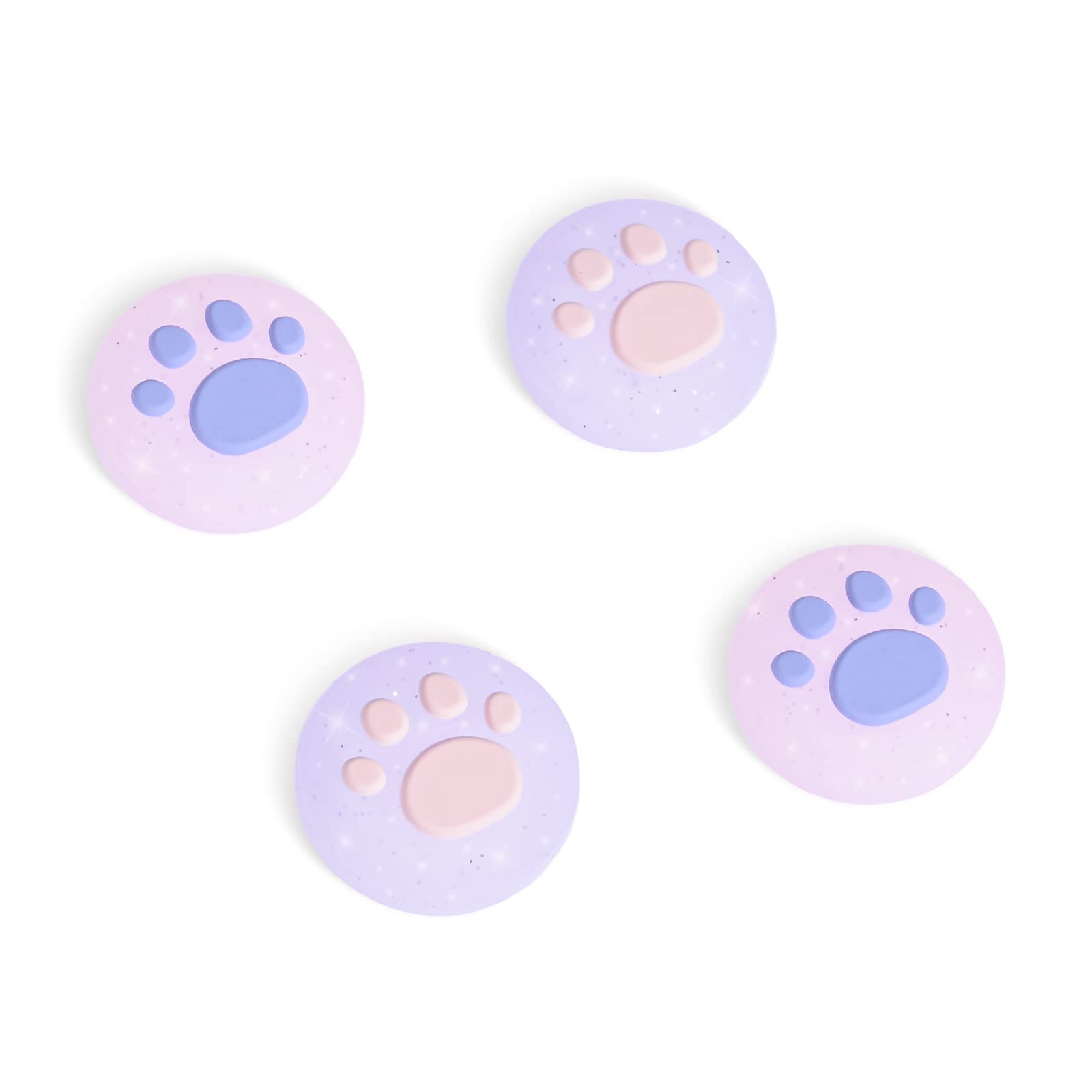 DLseego Cute Crystal Cat Claw Design Thumb Grip Caps Design for Switch & Switch Lite & Switch OLED, Joystick Cap Soft Silicone Cover – Crystal Pink&Purple