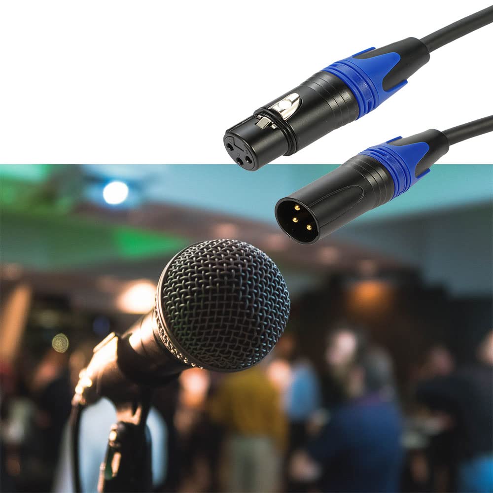 (11.8 inches / 1 Pack) 1 Male to 2 Female XLR Y Splitter Micrphone Cable, 3pin XLR Male to Dual XLR Female Y-Splitter Balanced Mic Audio Cables for Stereo Mic to L & R Audio Track