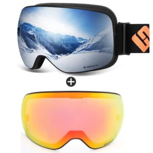 sh horvath ski goggle set anti-fog with replacement lenses 100% uv protection windproof scratch-resistant snow goggles for women men