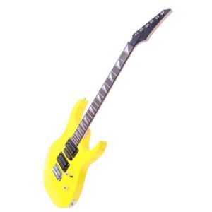 Electric Guitar,Novice Entry Level 170 Electric Guitar HSH Pickup, with Bag Strap Paddle Rocker Cable Wrench Tool,Great Electric Guitars for Beginner Starter (Yellow)