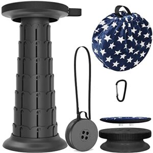 alevmoom collapsible stool with cushion,camping stool more sturdy and lightweight telescoping stool portable stool telescopic stool for hiking bbq with carry bag&carabiner max load 550lb