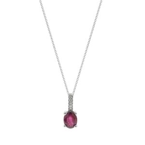 gin & grace 10k white gold mozambique genuine ruby pendant with diamonds for women,ethically, metal gemstone diamond, ruby