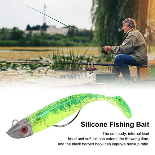 Velaurs Silicone Fishing Bait, Artificial Fishing Bait Feel Comfortable for Saltwater for Freshwater for Anglers(Oil Green)