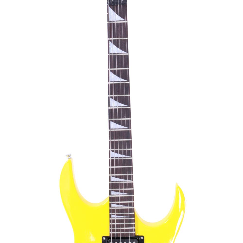 Electric Guitar,Novice Entry Level 170 Electric Guitar HSH Pickup, with Bag Strap Paddle Rocker Cable Wrench Tool,Great Electric Guitars for Beginner Starter (Yellow)