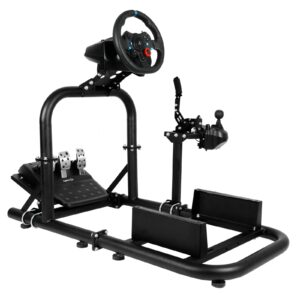 anman g29 racing wheel stand with double gear shifter mount fits logitech g25 g27 g920 g923 foldable gaming steering wheel stand support pc ps5 xbox without pedal and steering wheel