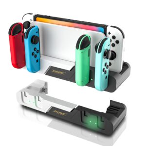 echzove joy cons charging station, switch oled controller charger white, remote charger compatible with switch and switch oled