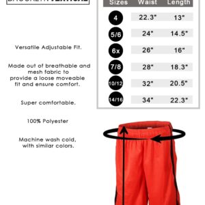 BROOKLYN VERTICAL Boys 5-Pack Athletic Performance Basketball Shorts with Pockets and Drawstring Closure (14/16, Combo A)