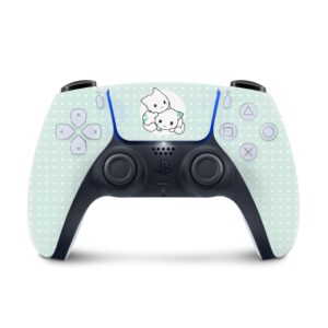 tacky design ps5 cat skin for ps5 controller skin green, vinyl 3m stickers ps5 controller cover decal full wrap ps5 skins