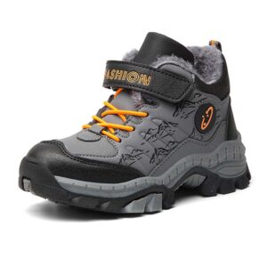 hesbiteul boys girls water resistant hiking boots anti collision non slip athletic outdoor ankle walking shoes