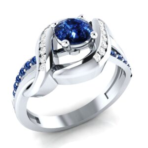 idealjewel95 0.85 ct round blue & white sapphire sterling silver engagement ring sizable for women wedding/valentines / engagement_8