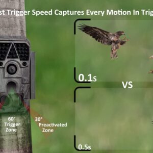 Meidase Trail Camera, 48MP 1440p, Clear 100ft Night Vision Motion Activated, Hunting Game Camera with Fast 0.1s Trigger Speed, IP66 Waterproof