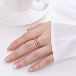 Meissa Celestial Moon and Star Ring Set Matching Promise Ring Gold Plated Stackable Ring Friendship Rings Handmade Sterling Silver Jewelry Gift for Women Teen Girls