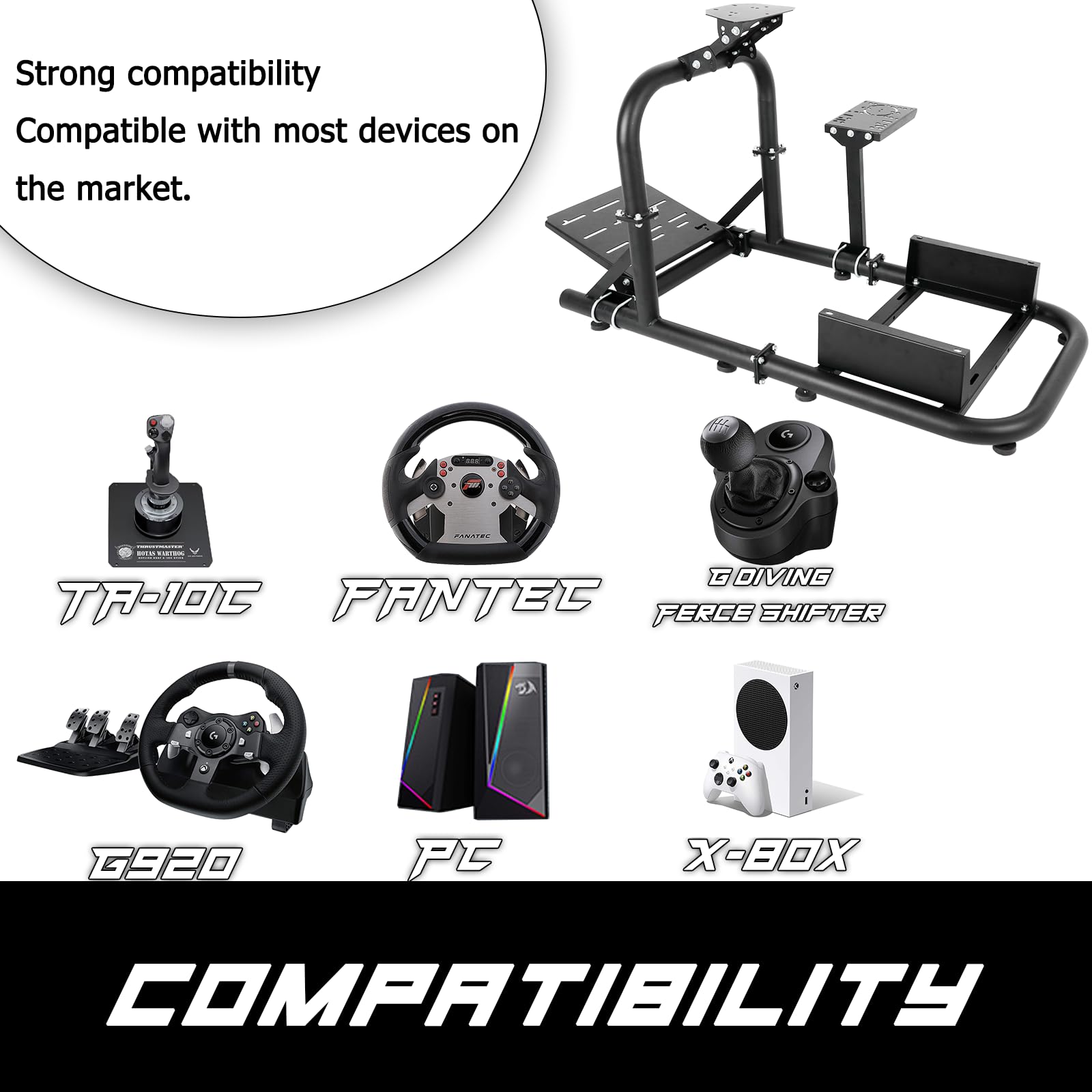 Anman G29 Racing Wheel stand With Double Gear shifter Mount Fits Logitech G25 G27 G920 G923 Foldable Gaming Steering Wheel Stand Support PC PS5 XBOX Without Pedal and Steering Wheel