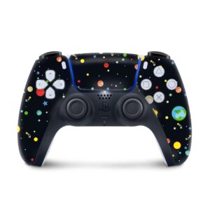 tacky design ps5 galaxy skin for ps5 controller skin planets, vinyl 3m stickers ps5 controller cover decal full wrap ps5 skins