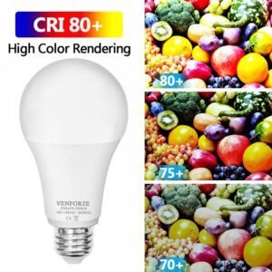 Venforze Bright Light Bulb,150w-200w Equivalent 2500LM E26 Led Bulb 23W Soft White 3000K A21 Led Light Bulb Non-Dimmable 6-Pack