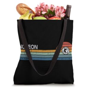 Incheon South Korea Retro Sunset Rainbow Synth Striped Korea Tote Bag