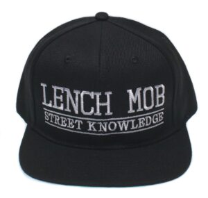 lench mob hat street knowledge flat bill snapback cap one-size adult black