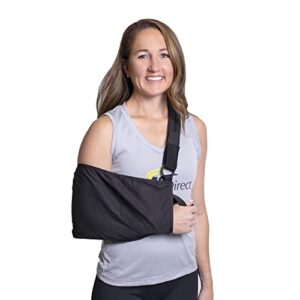 brace direct deluxe shoulder immobilizer arm sling with padded straps- shoulder brace for rotator cuff repair, dislocation, cast support, arm, wrist, & hand injury- for left or right arm