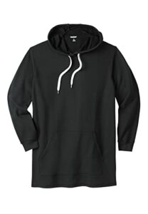 kingsize men's big & tall fleece longer-length pullover hoodie - 2xl, black