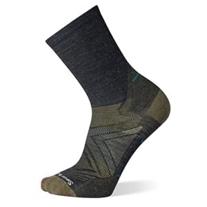 Smartwool Men's Run Zero Cushion Mid Crew Socks, Charcoal, X-Large