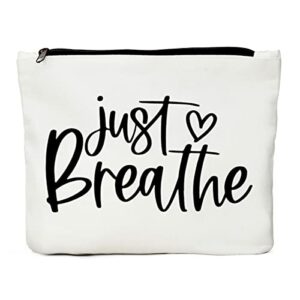 jiuweihu meditation yoga gifts zen gifts for women yoga instructor gifts, yoga teacher gifts, just breathe yoga bag makeup bag