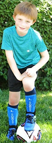 Kids Shin Guard XS Size fits Most Kids Ages 3-5 (Blue)