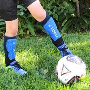 Kids Shin Guard XS Size fits Most Kids Ages 3-5 (Blue)