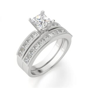 princess cut moissanite engagement rings for women 10k 14k 18k gold ring 8 style platinum plated silver princess moissanite rings - 3914